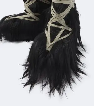 Rick Owens Megalace Lunar Mega Shearling Mid-calf Boots
