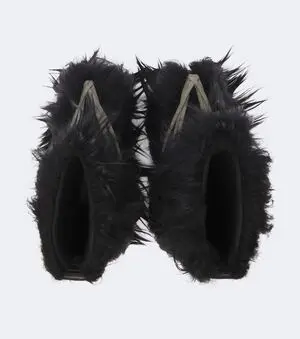 Rick Owens Megalace Lunar Mega Shearling Mid-calf Boots