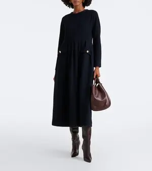 Max Mara Wool And Cotton-blend Midi Dress