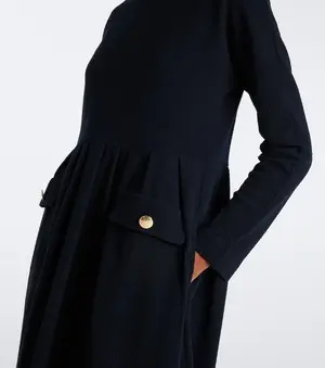 Max Mara Wool And Cotton-blend Midi Dress