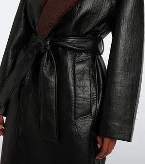 THE FRANKIE SHOP Edra Shearling-trimmed Wrap Coat