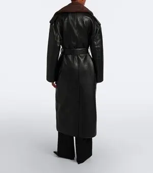 THE FRANKIE SHOP Edra Shearling-trimmed Wrap Coat