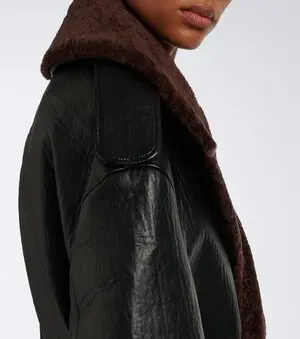 THE FRANKIE SHOP Edra Shearling-trimmed Wrap Coat