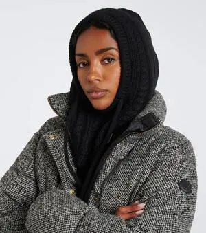 Moncler Cable-knit Alpaca And Wool-blend Balaclava - Black