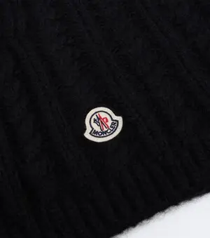 Moncler Cable-knit Alpaca And Wool-blend Balaclava - Black