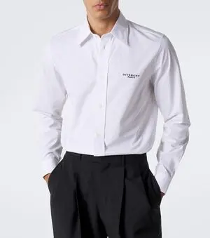 Givenchy Logo Embroidered Cotton Poplin Shirt