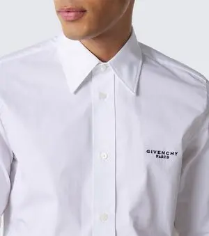 Givenchy Logo Embroidered Cotton Poplin Shirt