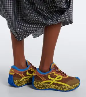 Loewe Pogo Colorblocked Mesh-trimmed Sneakers