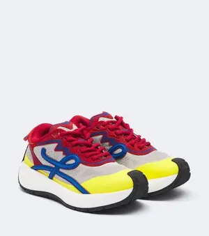 Loewe Pogo Colorblocked Mesh-trimmed Sneakers - Multicoloured