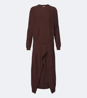 LEMAIRE Deconstructed Wool-blend Midi Dress