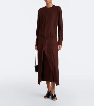 LEMAIRE Deconstructed Wool-blend Midi Dress