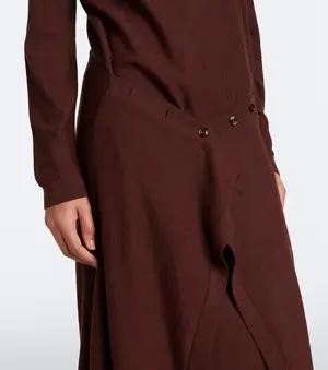 LEMAIRE Deconstructed Wool-blend Midi Dress