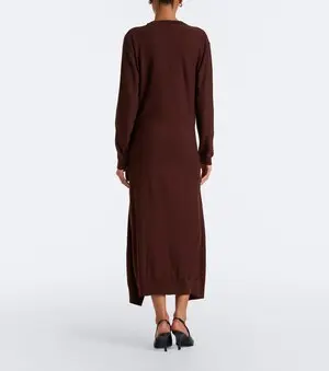 LEMAIRE Deconstructed Wool-blend Midi Dress