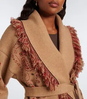 Alanui Bandana Jacquard Cashmere Cardigan