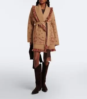 Alanui Bandana Jacquard Cashmere Cardigan