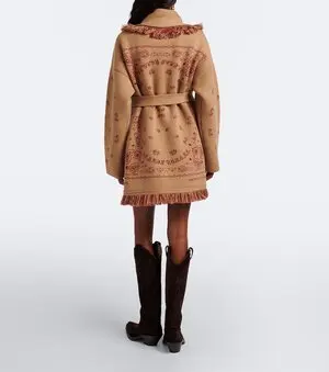 Alanui Bandana Jacquard Cashmere Cardigan
