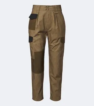 MARANT ETOILE Renzae Patchwork Cotton Cargo Trousers - Multicoloured