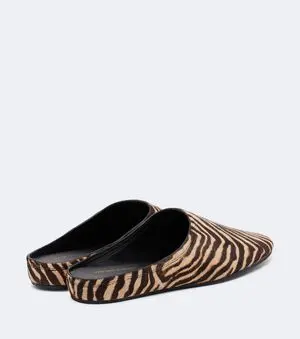 Veronica Beard Narcisa Zebra-print Calf Hair Mules