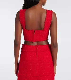 Dolce & Gabbana Cotton-blend Bouclé Crop Top