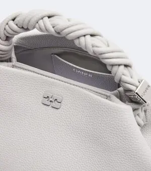 GANNI Bou Mini Leather Top-handle Bag - Grey