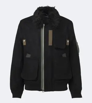 Sacai Wool Blouson Jacket - Black