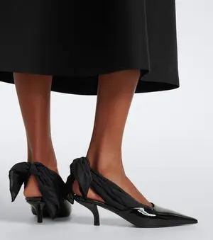 TOTEME Scarf Patent Leather Slingback Pumps