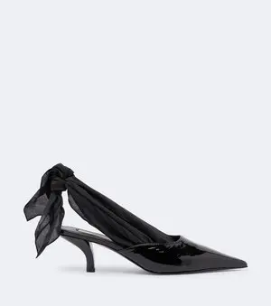 TOTEME Scarf Patent Leather Slingback Pumps