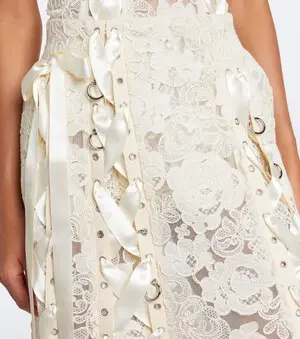 Simone Rocha Bow-detail Lace Midi Skirt