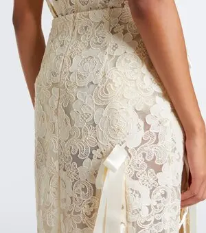 Simone Rocha Bow-detail Lace Midi Skirt