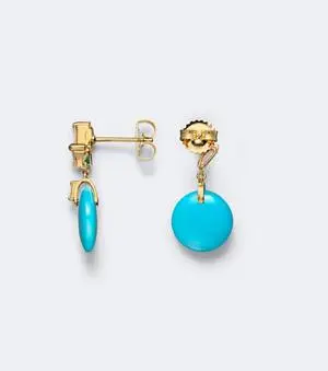 SUZANNE KALAN 18kt Drop Earrings With Diamonds And Turquoise