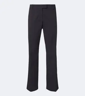 Miu Miu Cotton-blend Poplin Straight Pants