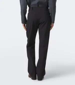 Miu Miu Cotton-blend Poplin Straight Pants
