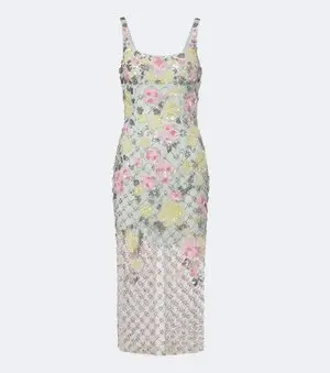 LA FUORI Embellished Midi Dress - Multicoloured