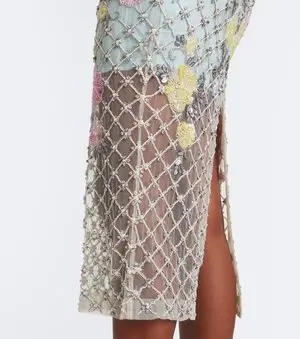 LA FUORI Embellished Midi Dress