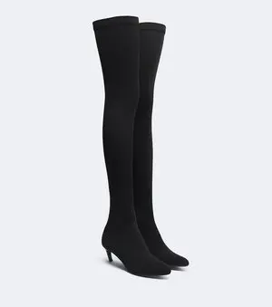 Victoria Beckham Harlow Jersey Over-the-knee Boots - Black