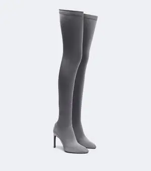 Victoria Beckham Harlow Jersey Over-the-knee Boots - Grey