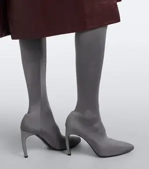 Victoria Beckham Harlow Jersey Over-the-knee Boots - Grey