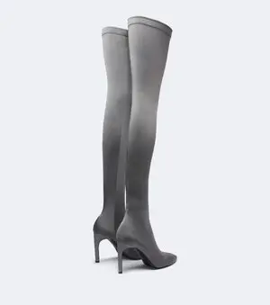 Victoria Beckham Harlow Jersey Over-the-knee Boots - Grey