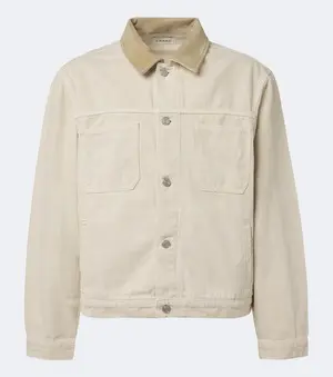 FRAME Suede-trimmed Cotton Field Jacket