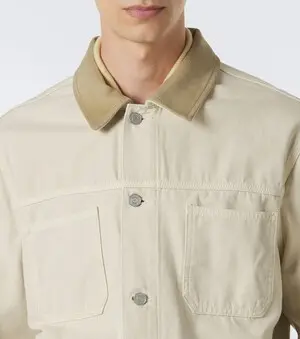 FRAME Suede-trimmed Cotton Field Jacket