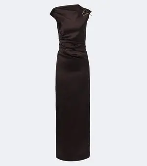 Max Mara Satin Cocktail Dress - Brown