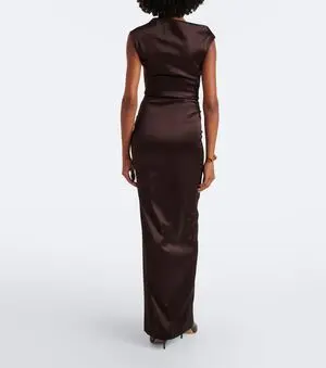 Max Mara Satin Cocktail Dress - Brown