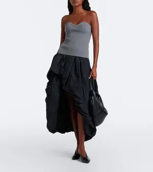 JIL SANDER Wool-blend Bustier Top