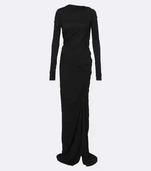 Rick Owens Shailee Draped Open-back Jersey Gown