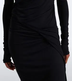 Rick Owens Shailee Draped Open-back Jersey Gown