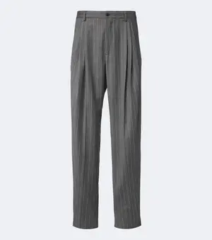 Dolce & Gabbana Pinstripe Virgin Wool Suit Pants - Grey