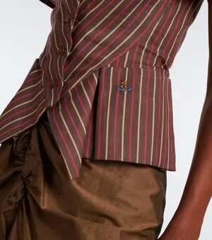 VIVIENNE WESTWOOD Monday Striped Peplum Cotton Top