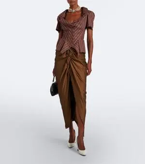 VIVIENNE WESTWOOD Monday Striped Peplum Cotton Top