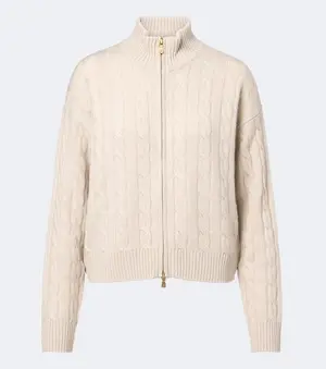 Eleventy Cable-knit Cashmere Zip-up Sweater
