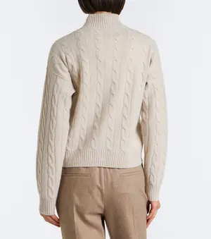 Eleventy Cable-knit Cashmere Zip-up Sweater